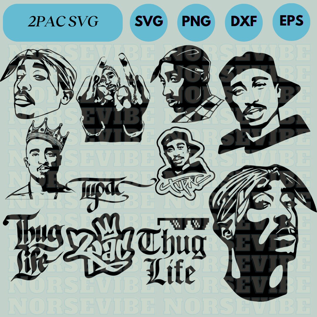 Tupac SVG Cut File, 2pac Svg, Tupac Png, Instant Download, Tupac ...