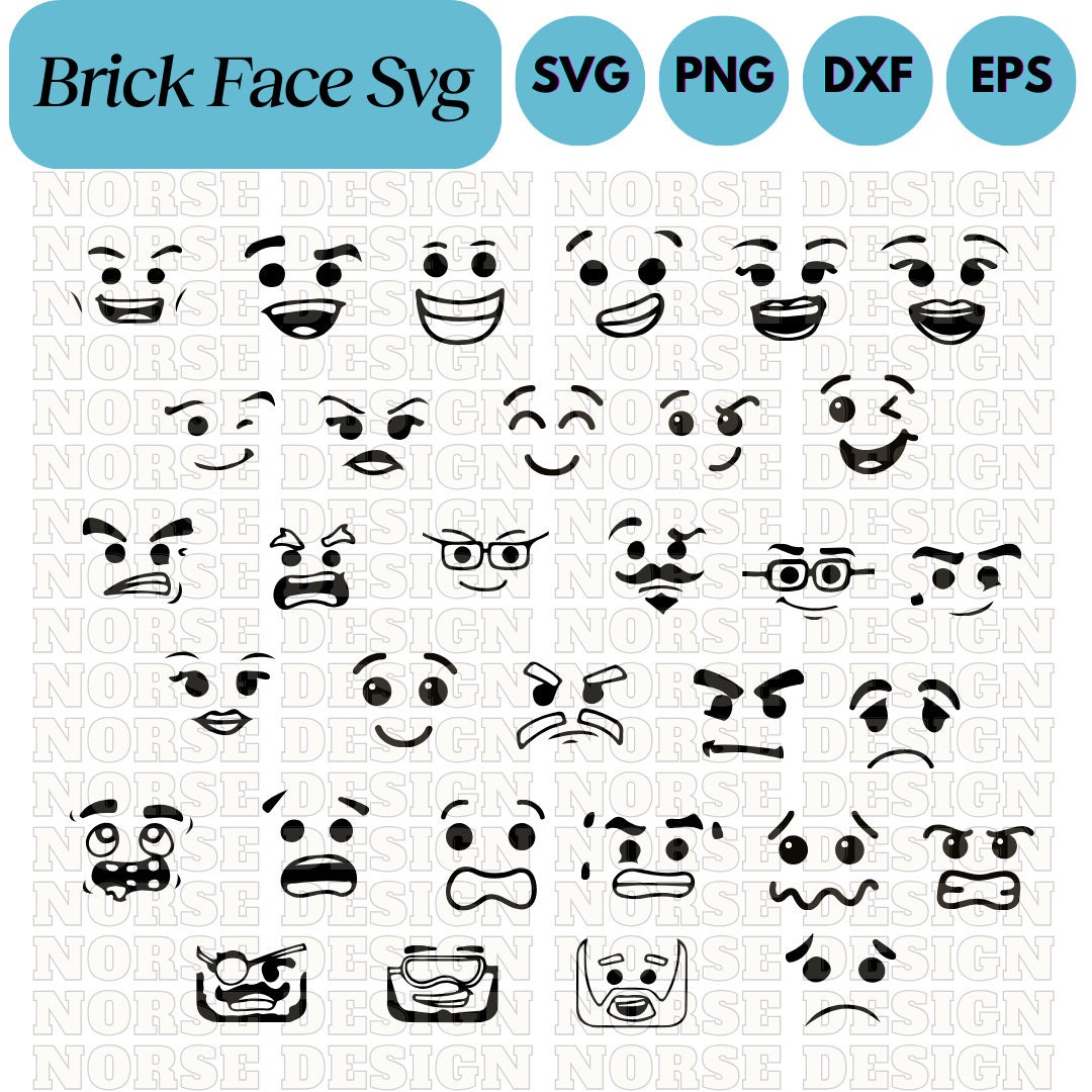 30 Brick Faces SVG Bundle, Brick Face Png, Bausteine svg, Brick Face ...