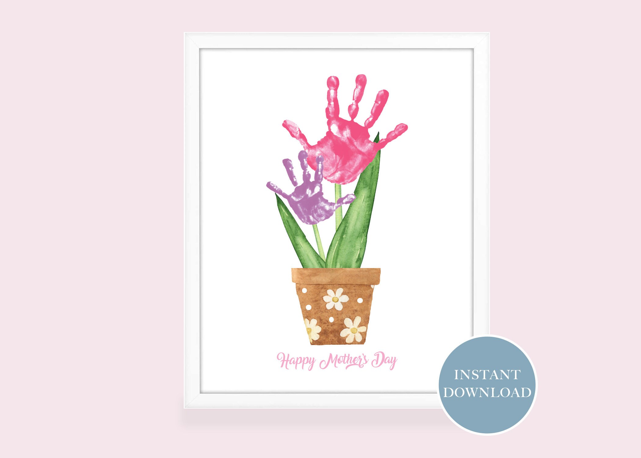 Happy Mother's Day Sibling Handprint Craft Art | Tulip 2 or 3 Hands ...