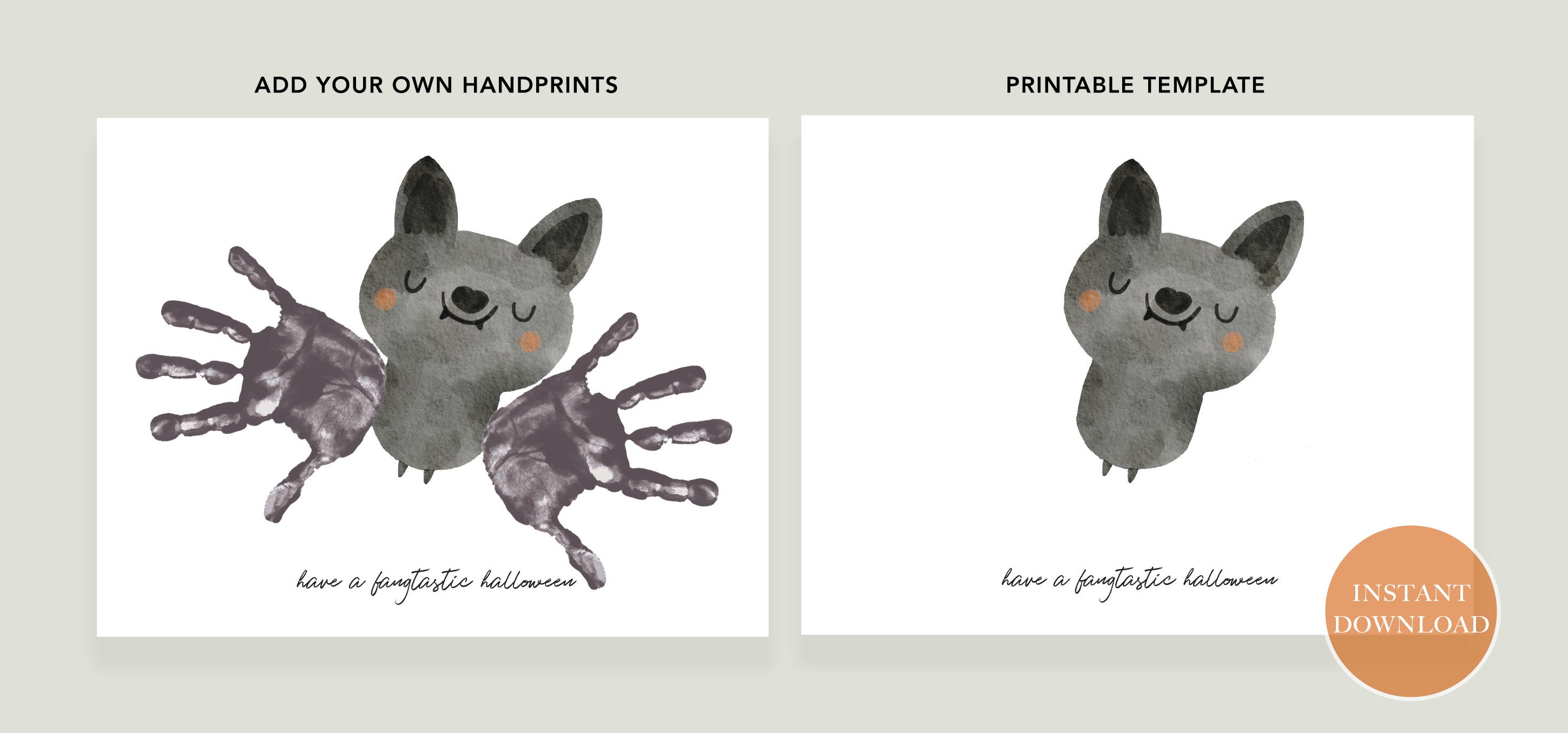 Halloween Bat Handprint Craft | Halloween Handprint Art | Baby Toddler ...