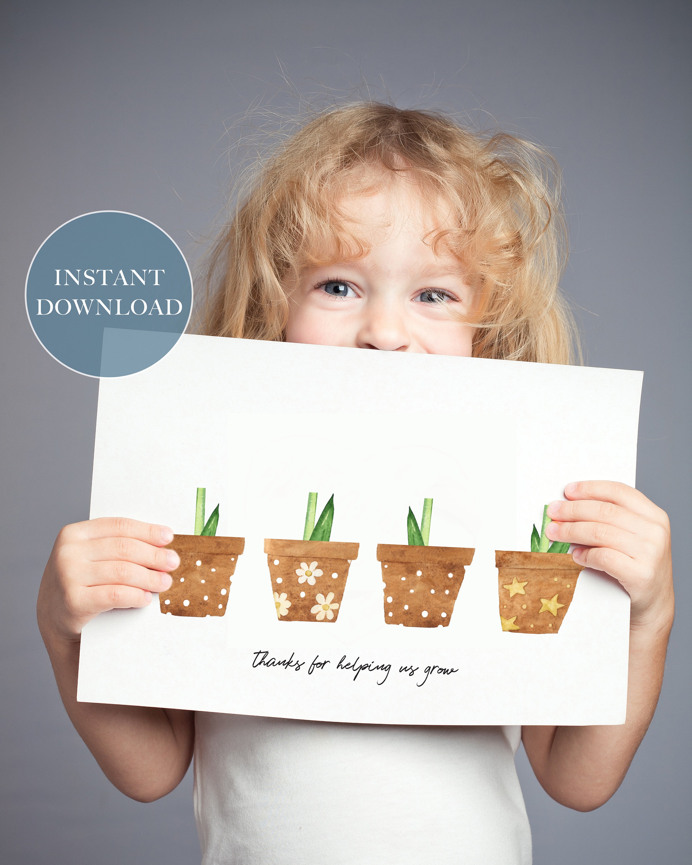 Thanks for Helping Us Grow Sibling Handprint Craft Art | 4 Hands | Baby ...