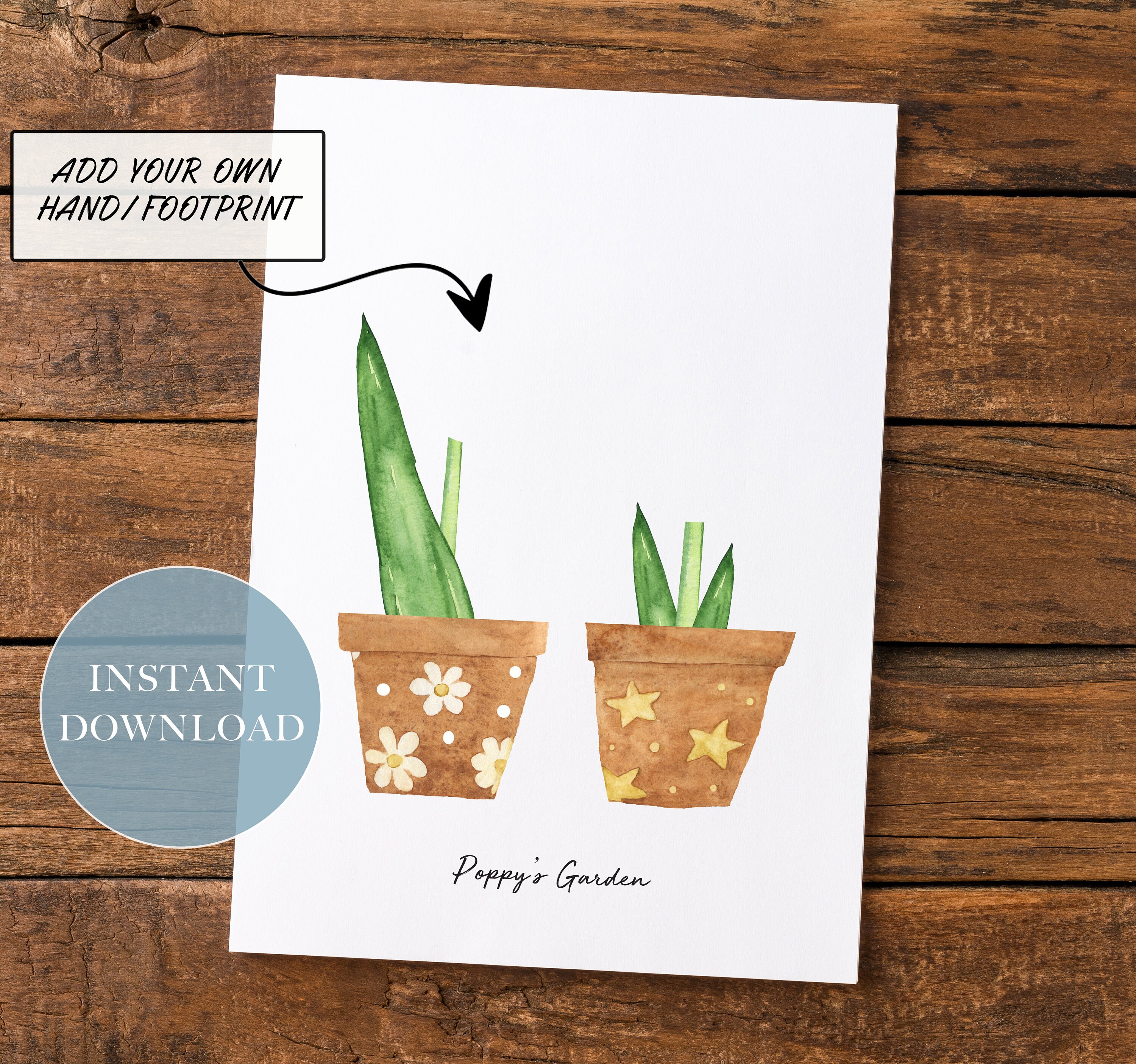 Poppy's Garden Flowers Printable Handprint Craft Art Baby Toddler Child ...