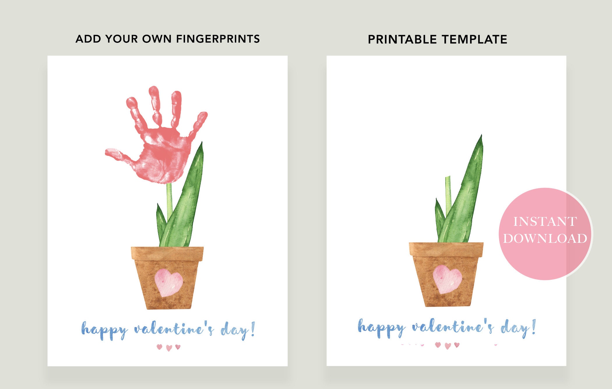 Happy Valentine's Day Handprint Craft Art 1 Flower Hand Baby Toddler ...