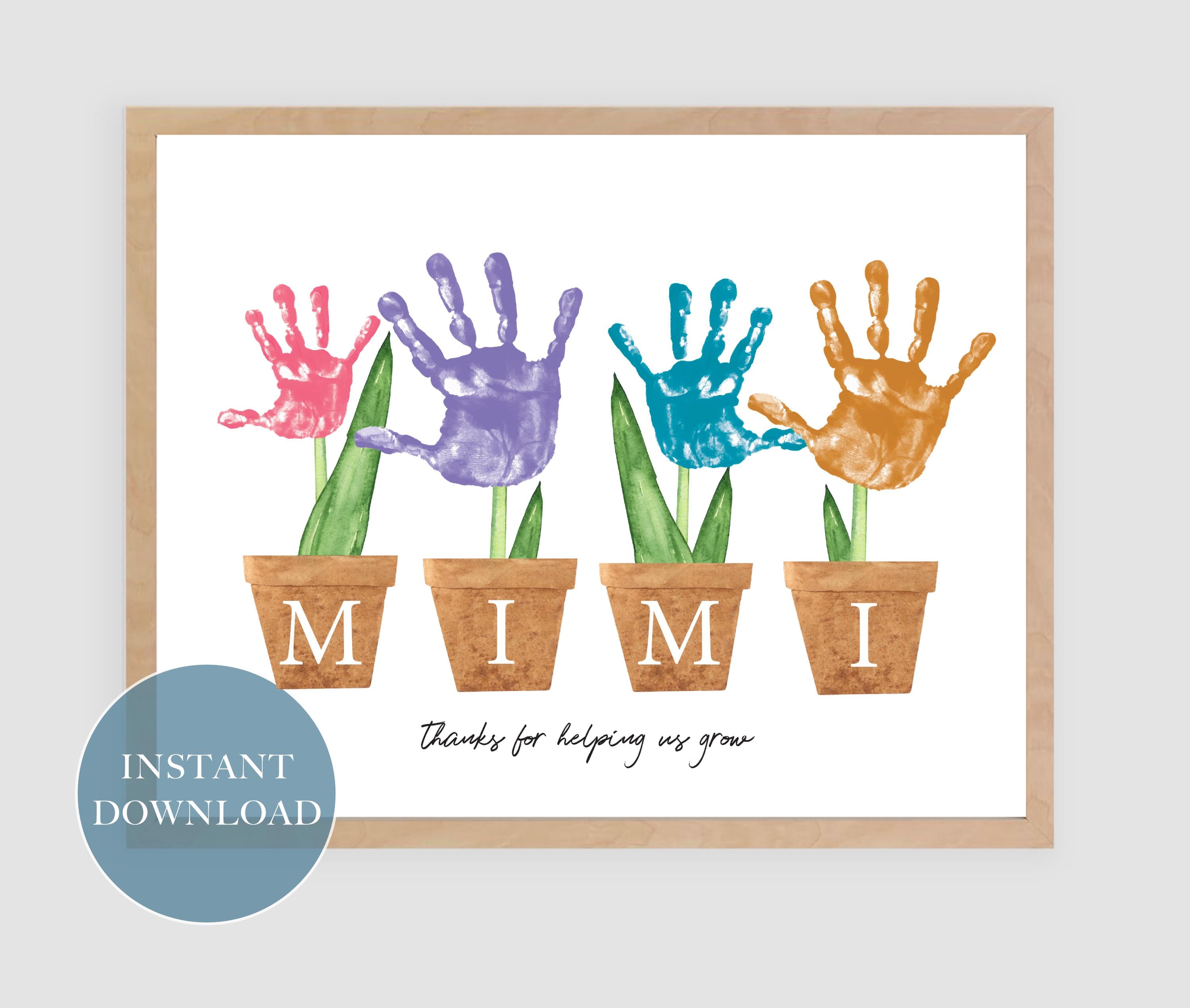Mimi Thanks for Helping Us Grow Sibling Handprint Craft Art | 3 Hands ...