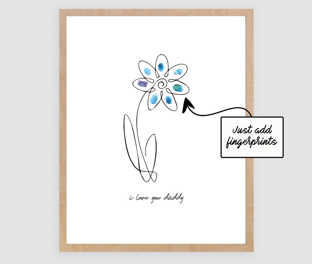 I Love You Daddy Printable Fingerprint Craft Art | Baby Toddler | Decor ...