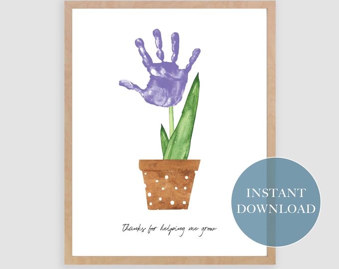 Thank You for Helping Me Grow Handprint Craft Art | 1 Flower Hand | Baby Toddler Child | DIY ...