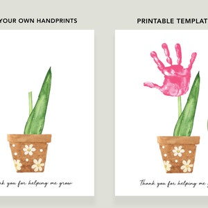 Thank You for Helping Me Grow Handprint Craft Art | 1 Flower Hand ...