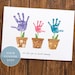 Personalized Two Hands Printable Handprint Craft Flower Art Baby ...