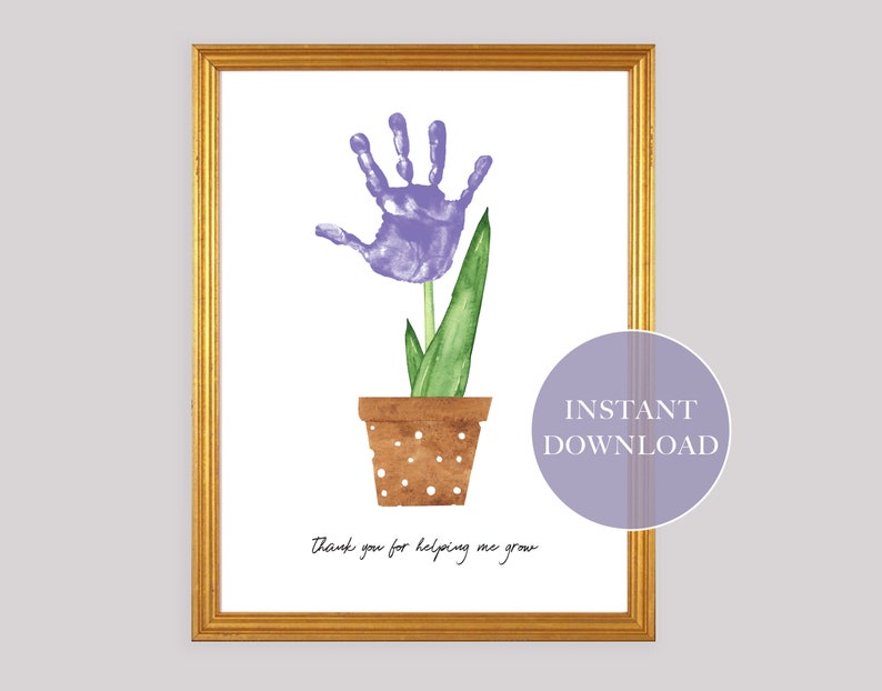 Thank You for Helping Me Grow Handprint Craft Art 1 Flower - Etsy