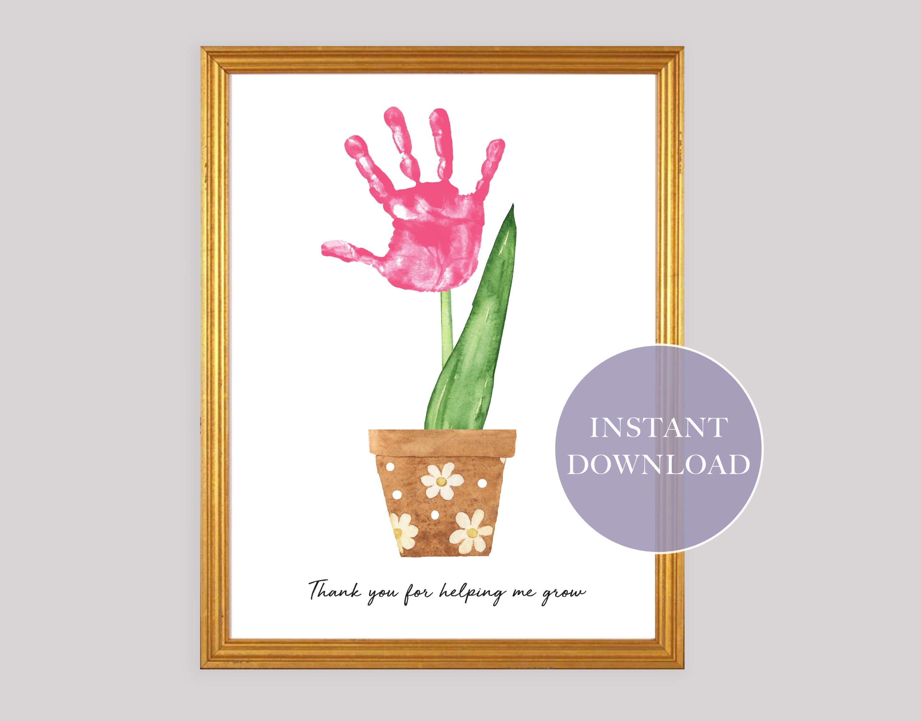 Thank You for Helping Me Grow Handprint Craft Art | 1 Flower Hand ...