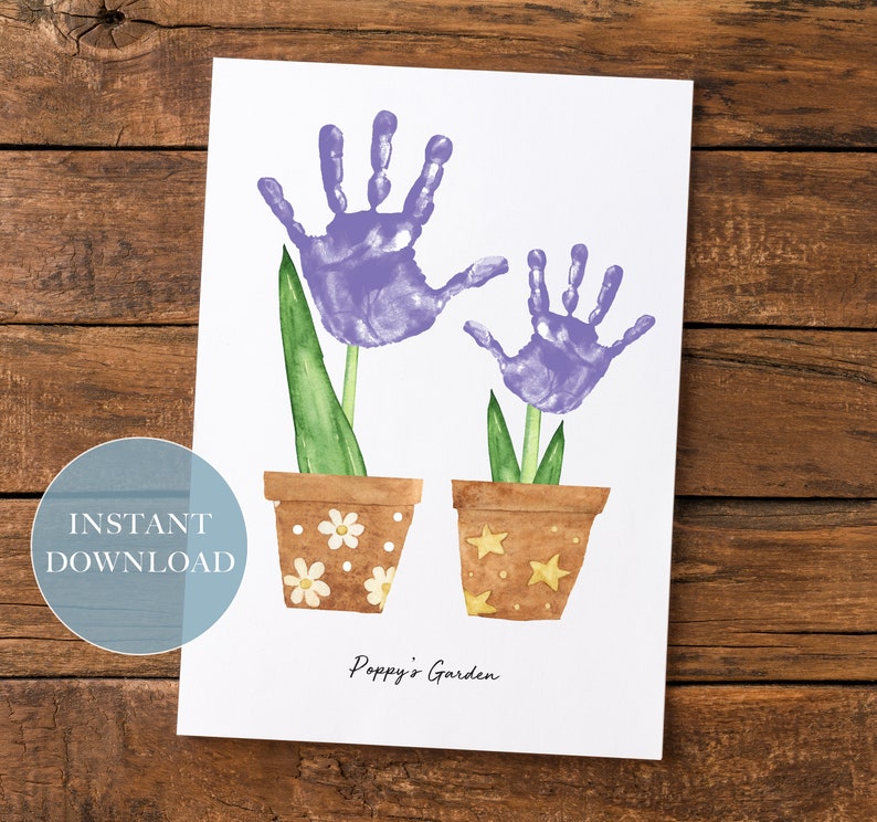 Poppy's Garden Flowers Printable Handprint Craft Art - Etsy