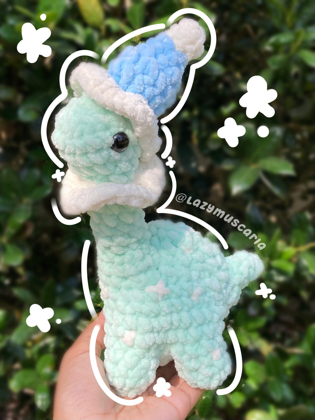 Handmade Amigurumi Dinosaur Plushie Crochet Clown Clowncore Dino ...