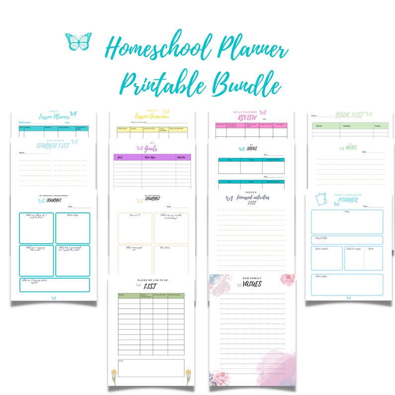 Homeschool Planner Printable Bundle - Etsy