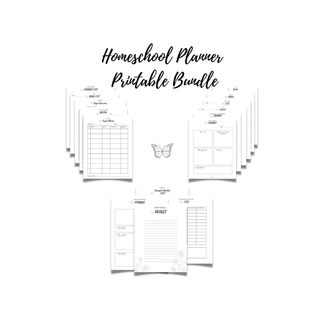 Homeschool Planner Editable Printable Bundle - Etsy