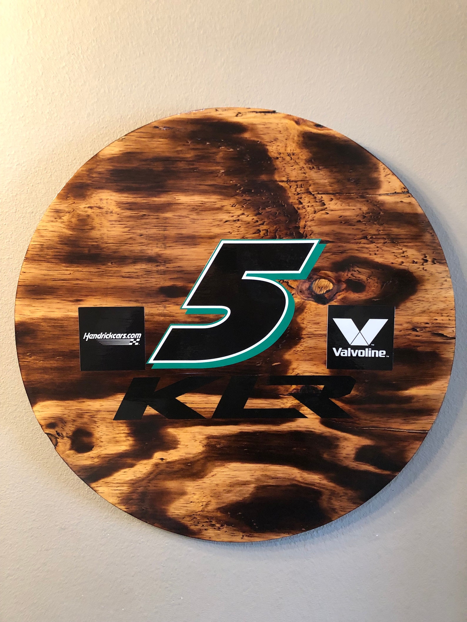 Kyle Larson #5 Hendrick Cars, Valvoline 20” X .50” Burned Wood Sign - Etsy