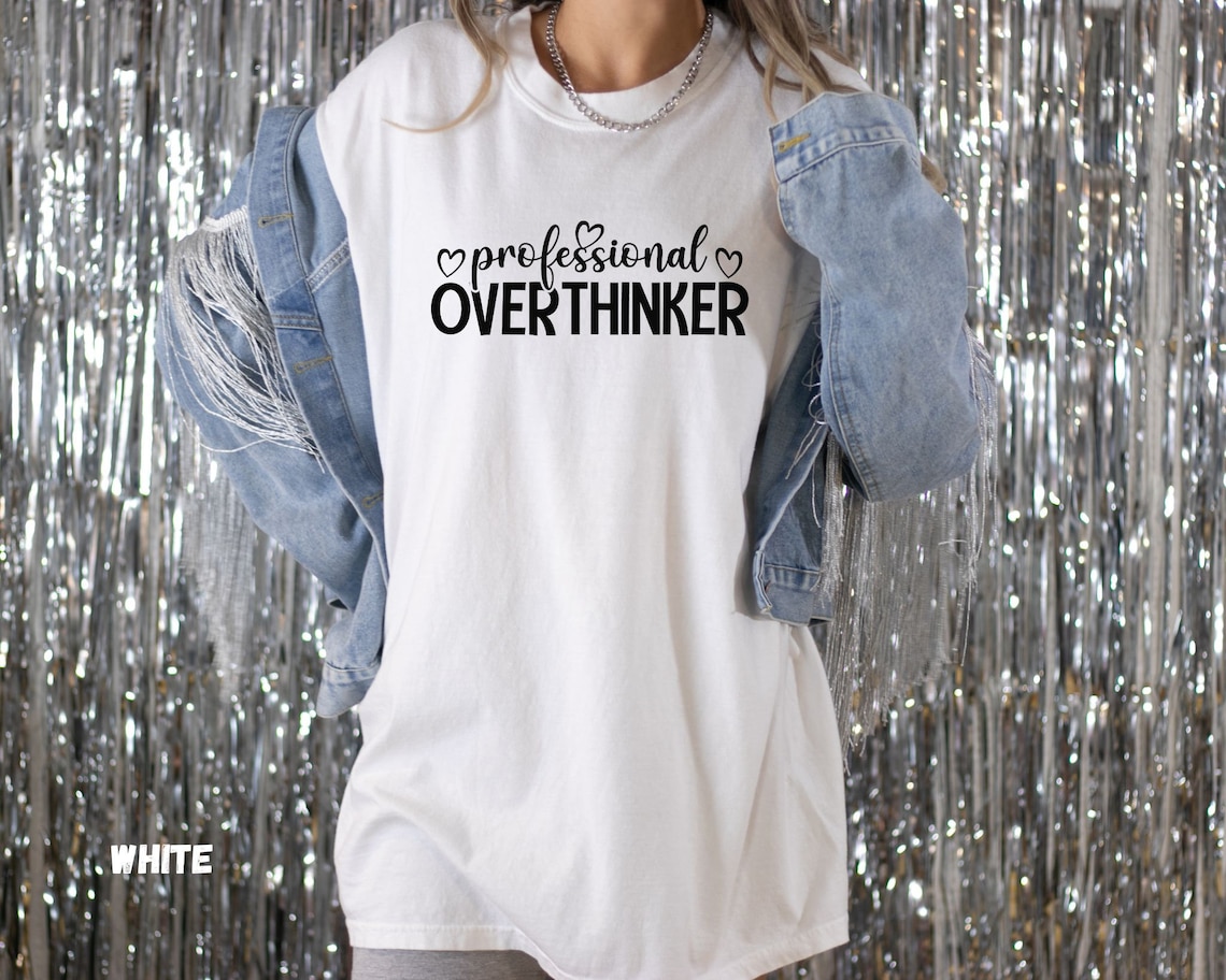 Professional Overthinker T-shirt, Women's Short Sleeve Crew Neck, Self ...