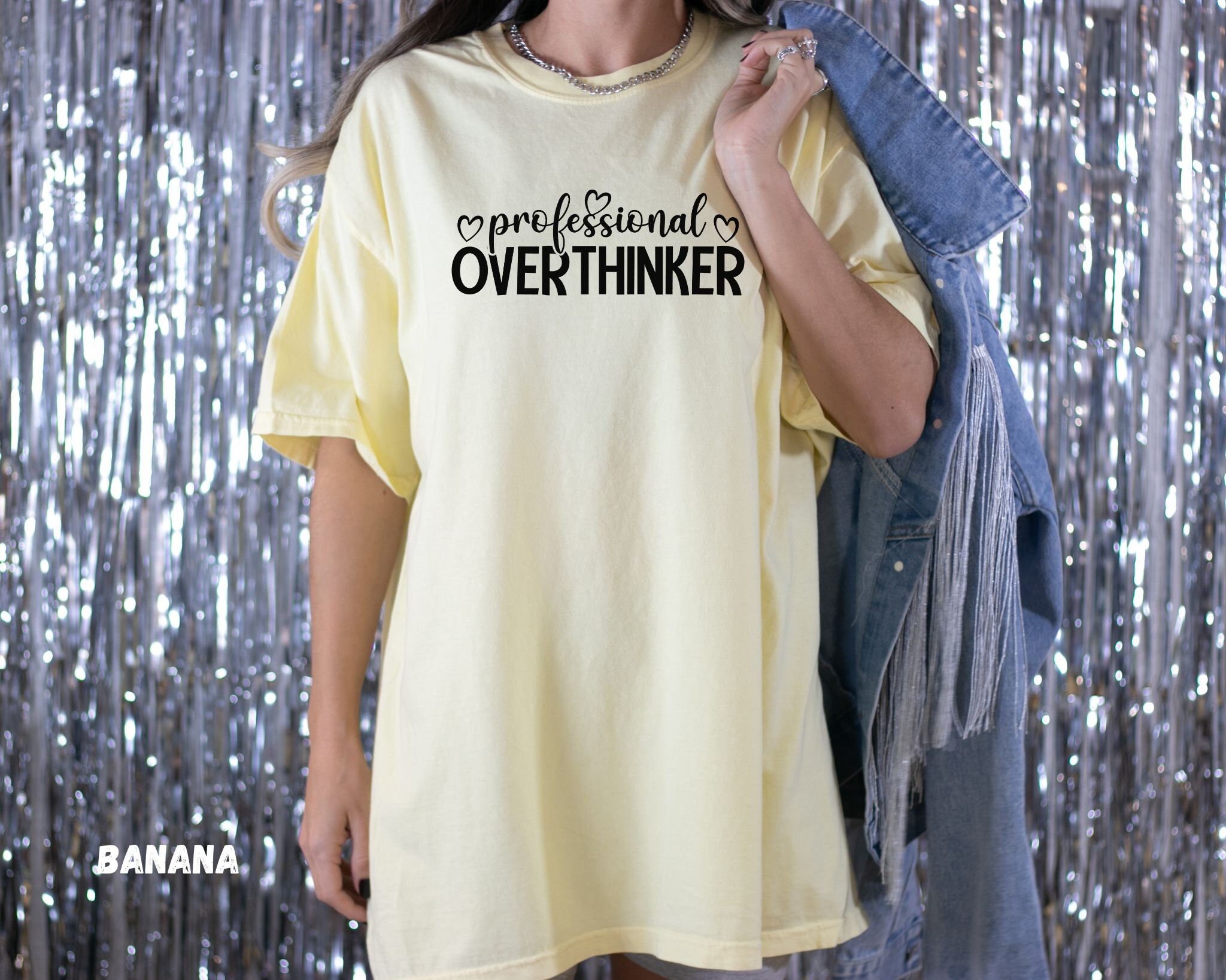 Professional Overthinker T-shirt, Women's Short Sleeve Crew Neck, Self ...