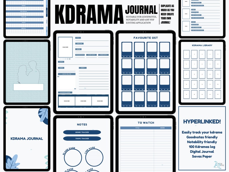 Digital Kdrama Journal | Korean Drama Review | Goodnotes & Notability ...