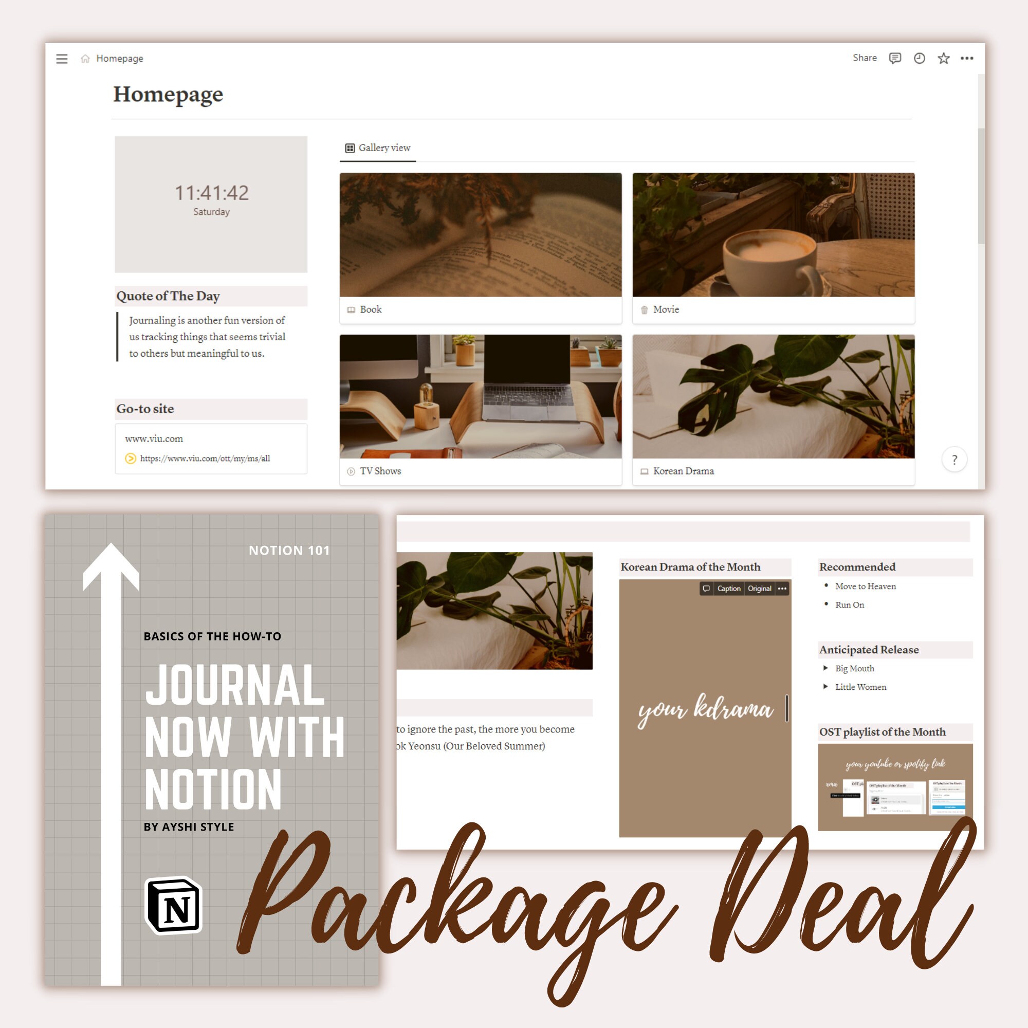 Notion Template | Digital Journal | Kdrama Journal | Book Log Journal ...