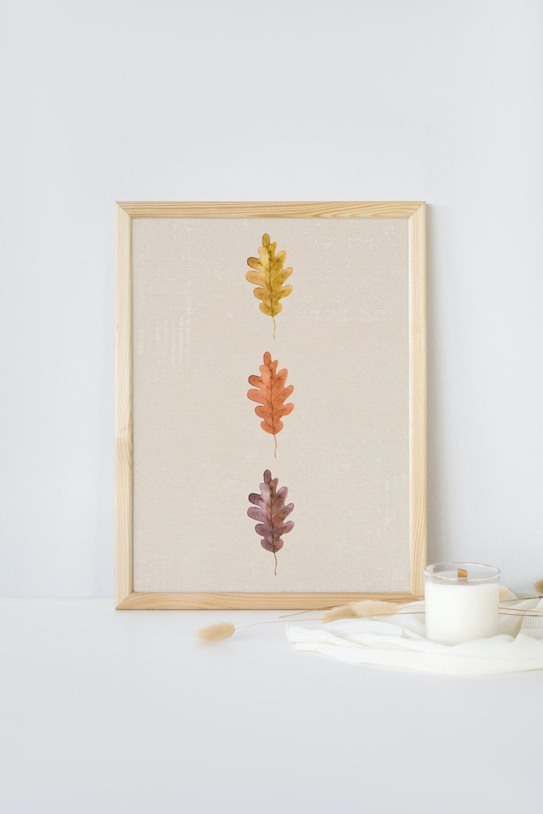 Fall Leaves Printable Wall Art, Boho Fall Leaves, Minimalist Fall Decor ...