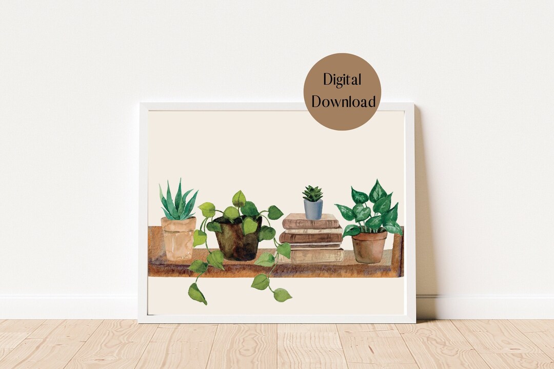 Houseplants Print Art, Boho Houseplants Printable Wall Art, Houseplants ...