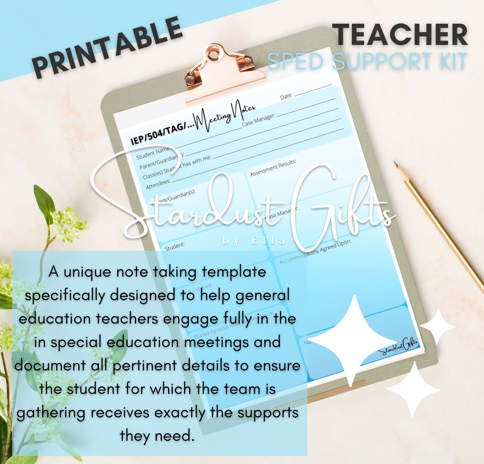 PRINTABLE Teacher SPED Support Kit General Education - Etsy