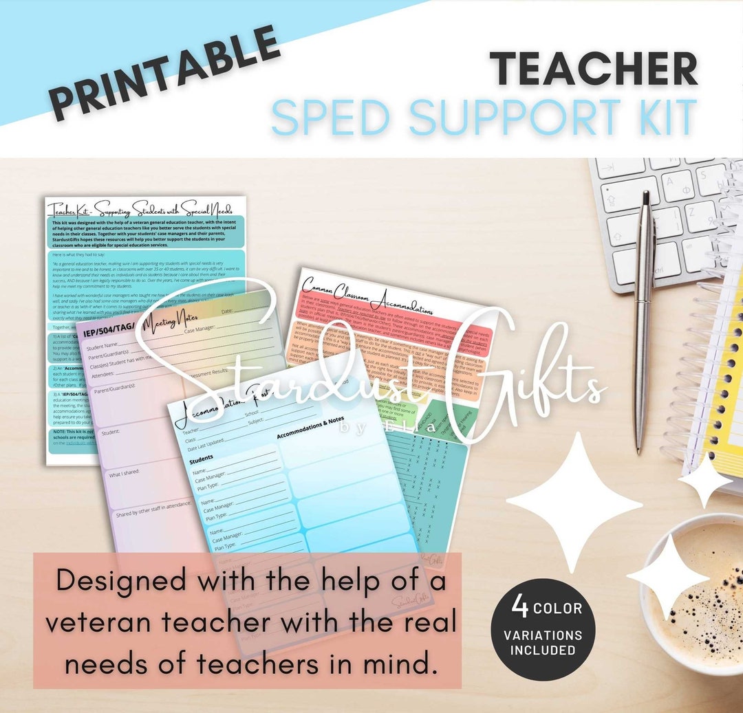 PRINTABLE Teacher SPED Support Kit General Education - Etsy