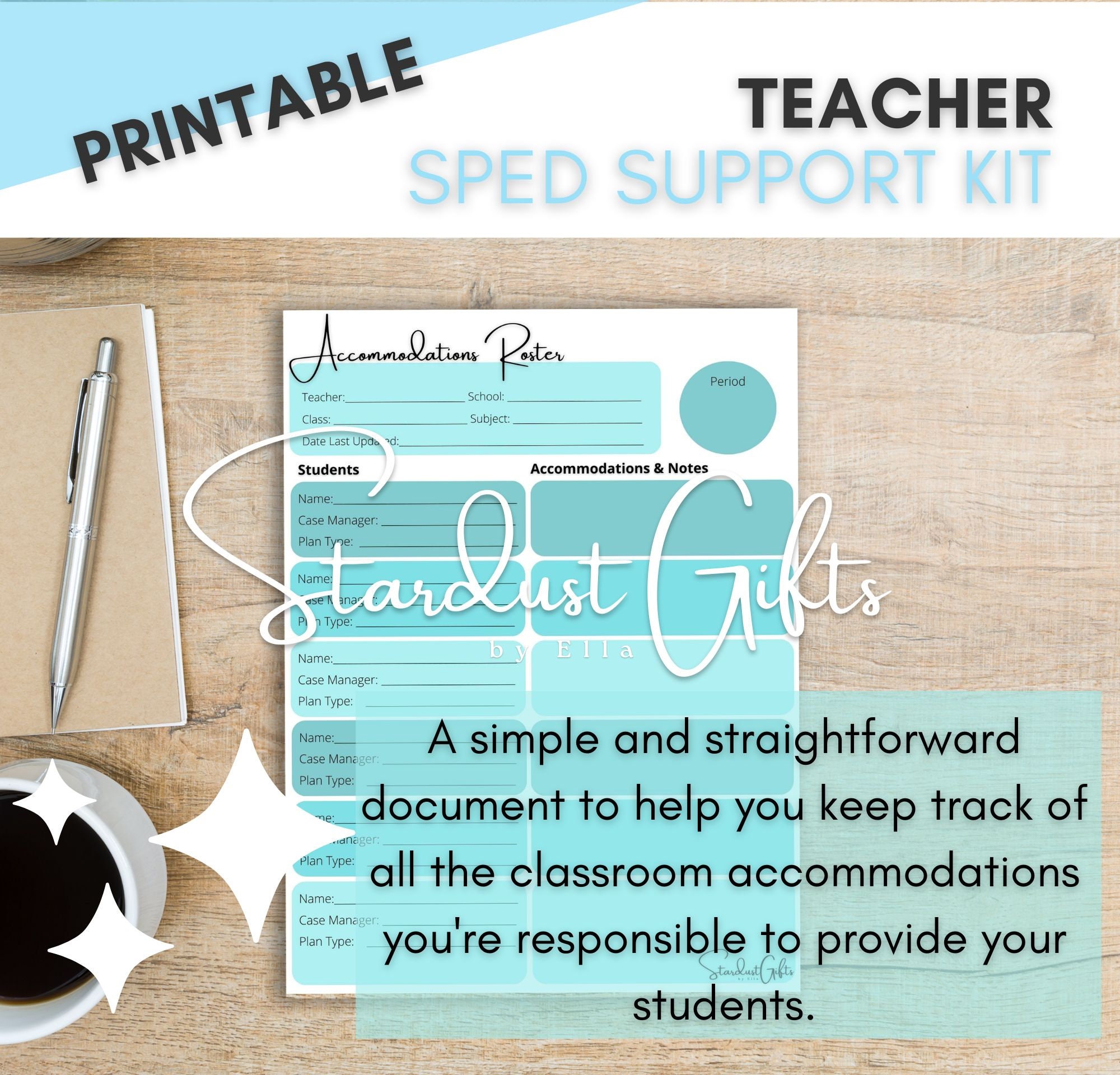 PRINTABLE Teacher SPED Support Kit General Education - Etsy