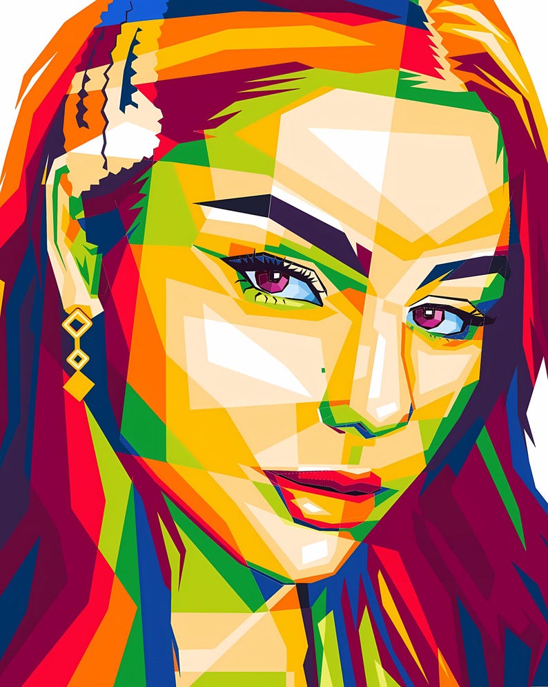 WPAP Style Pop Art Portrait - Custom Digital Illustration From Photo ...