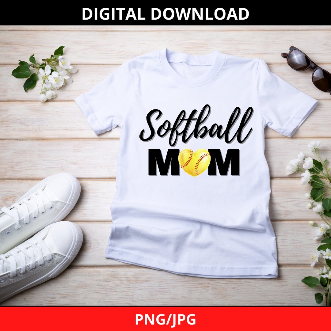 Softball Mom - Script Font - Softball Heart GAME Time - Etsy