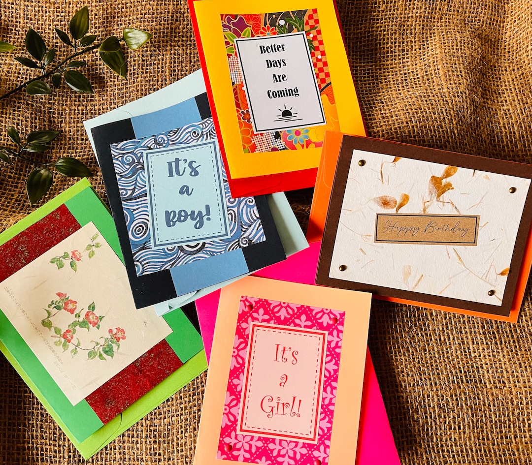 Handmade Greeting Cards 5 Pack - Option 2 - Etsy