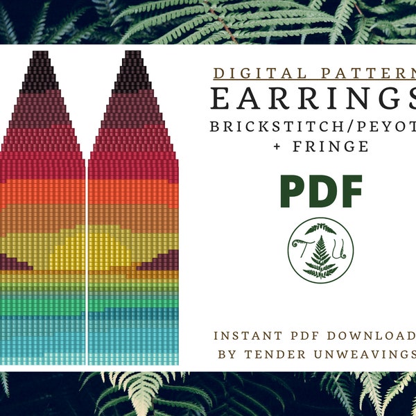 Sunset Seed Bead Earring Pattern - Etsy