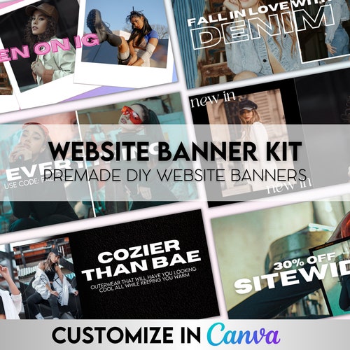 Editable Boutique Website Banners Canva Template Shopify - Etsy