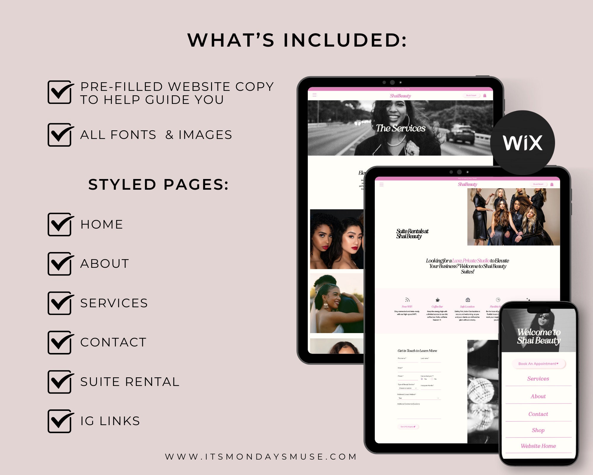 Wix Website Template for Beauty Brand or Salon, Makeup Artist ...