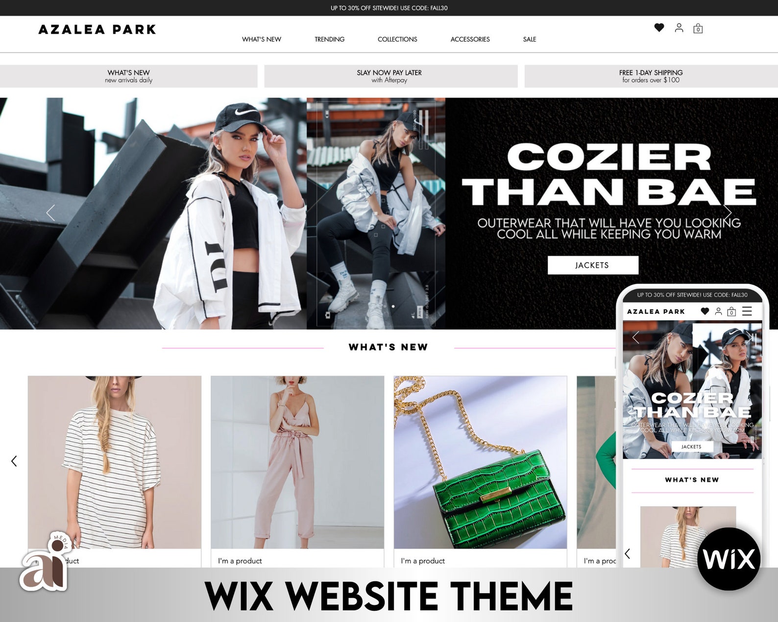 Clothing Ecommerce Wix Website Template for Small Businesses Creative Website Design Wix Web ...