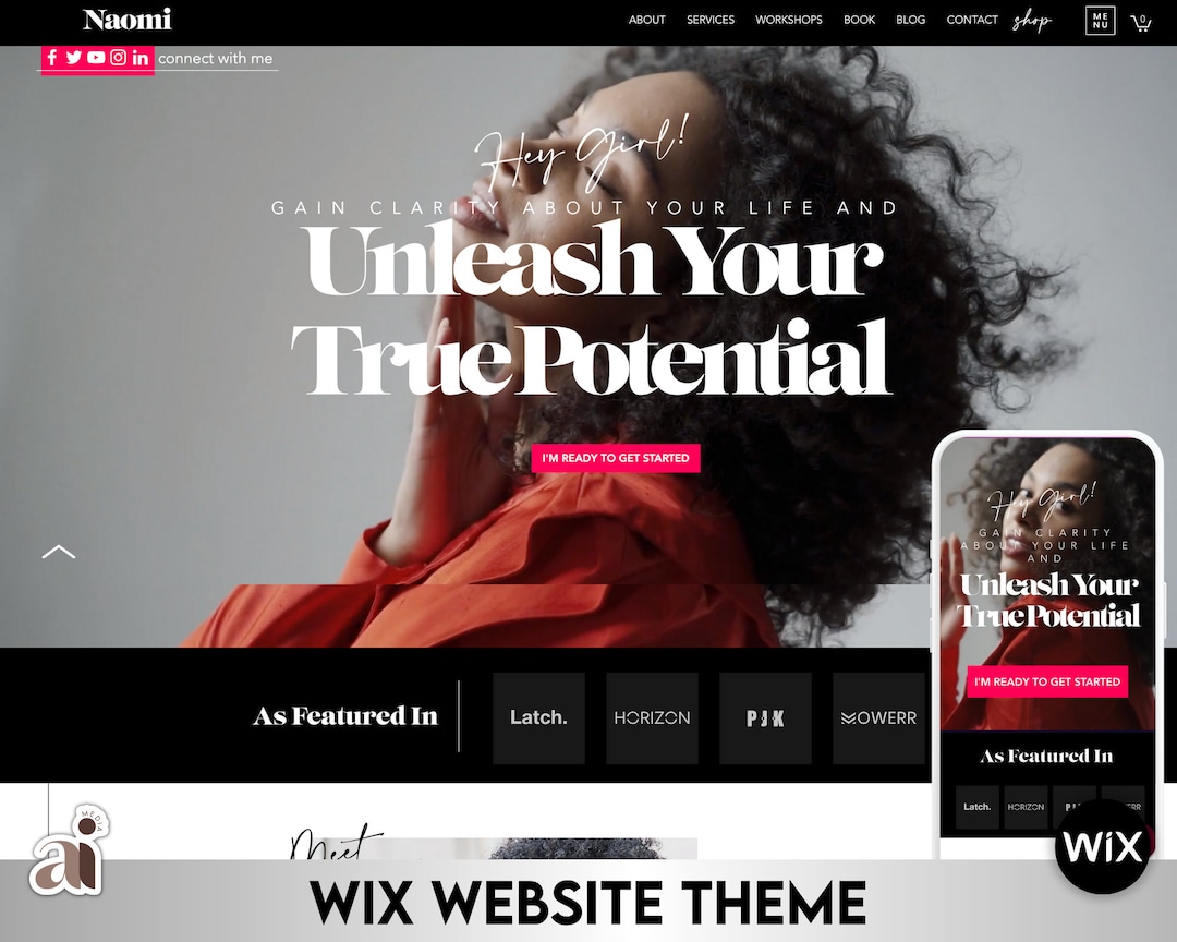 Wix Website Template for Business Coach Influencer Small Businesses ...