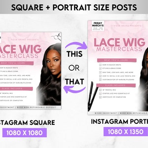 Editable Course Flyer Template | Luxury Girly Aesthetic | Pink Master Class Template | DIY Hair ...