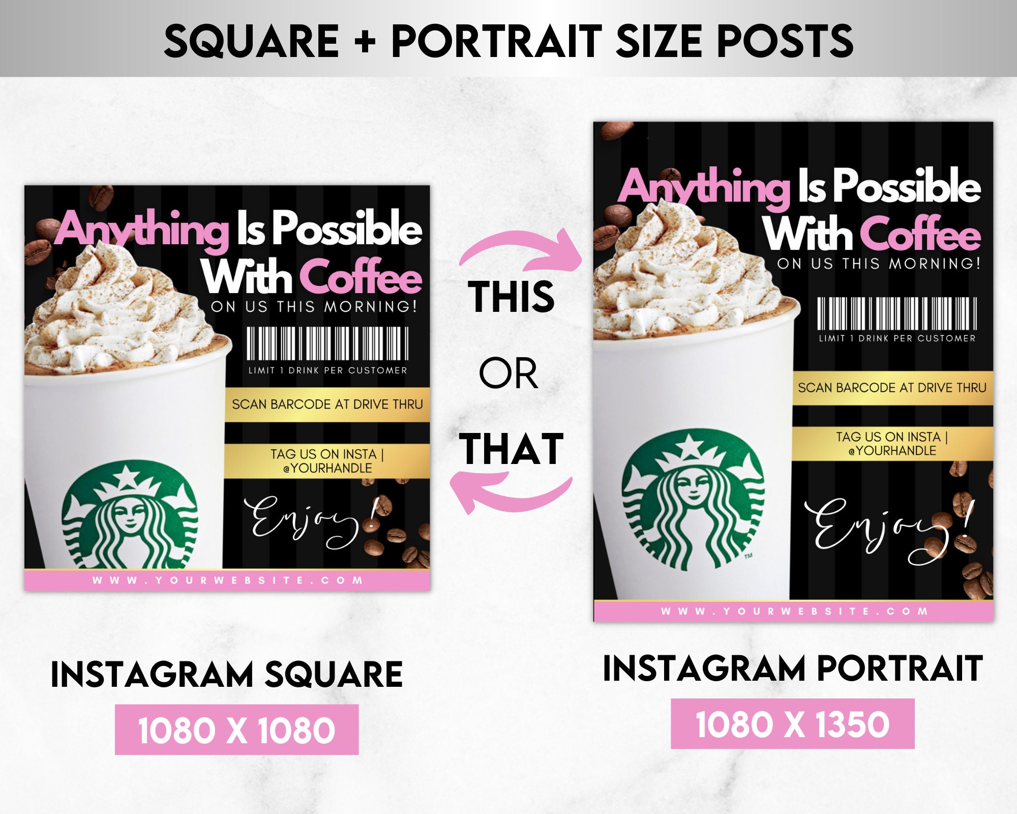 Starbucks Giveaway Flyer | Editable Canva Template (digital Download ...