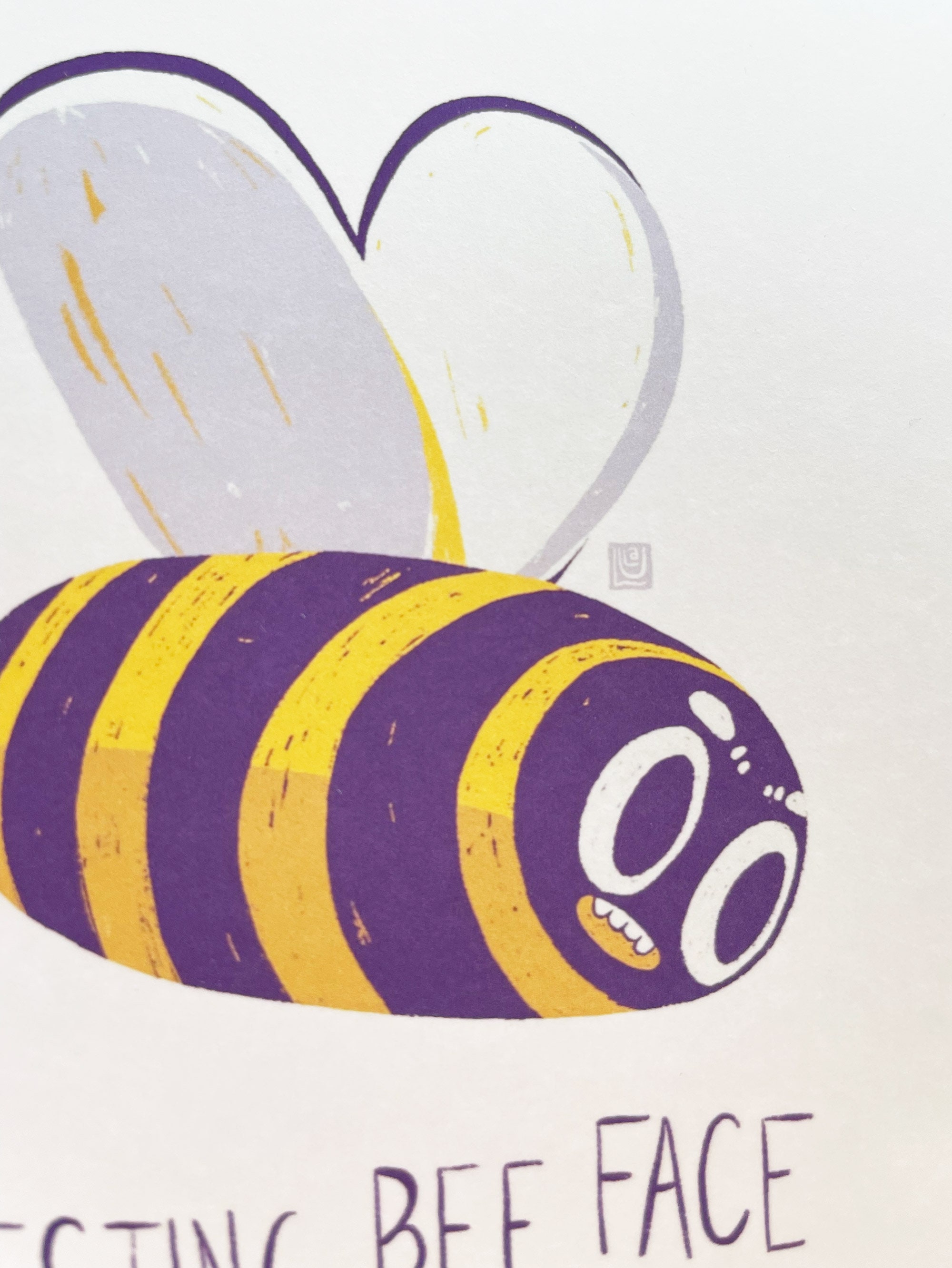 Resting Bee Face Art Print - Etsy