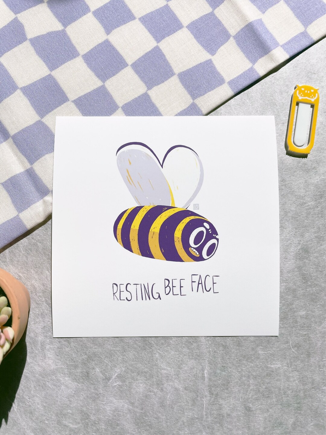 Resting Bee Face Art Print - Etsy