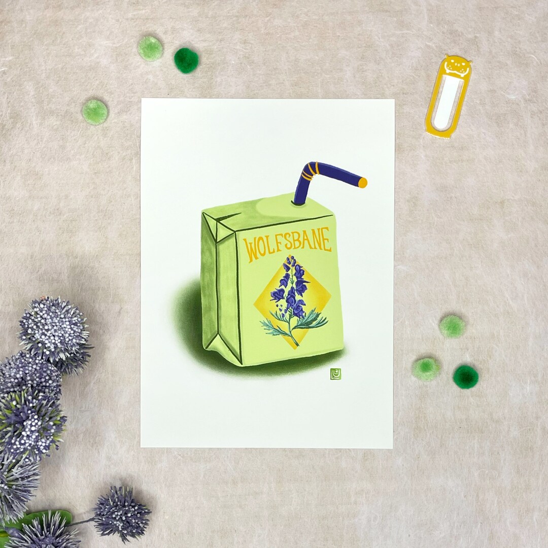 Magical Wolfsbane Juice Art Print - Halloween Poison Potion Decor - Etsy