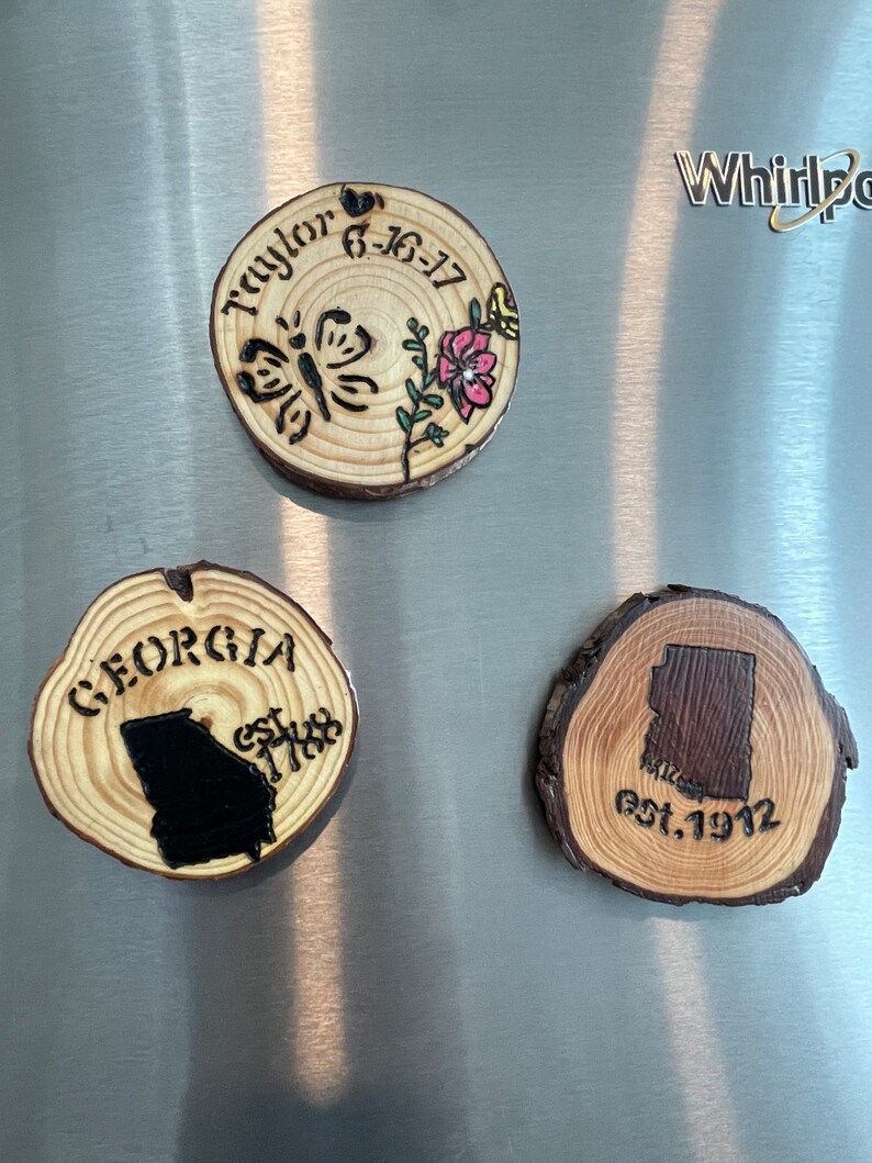Custom Woodburned Magnets - Etsy