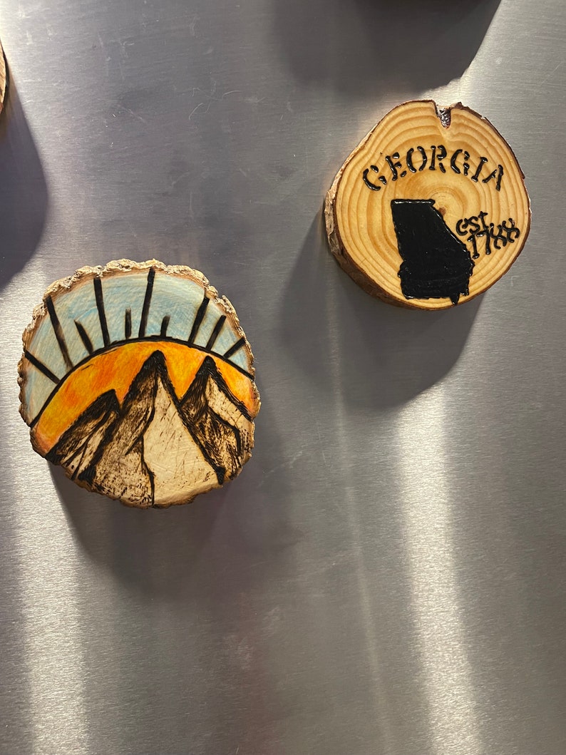 Custom Woodburned Magnets - Etsy