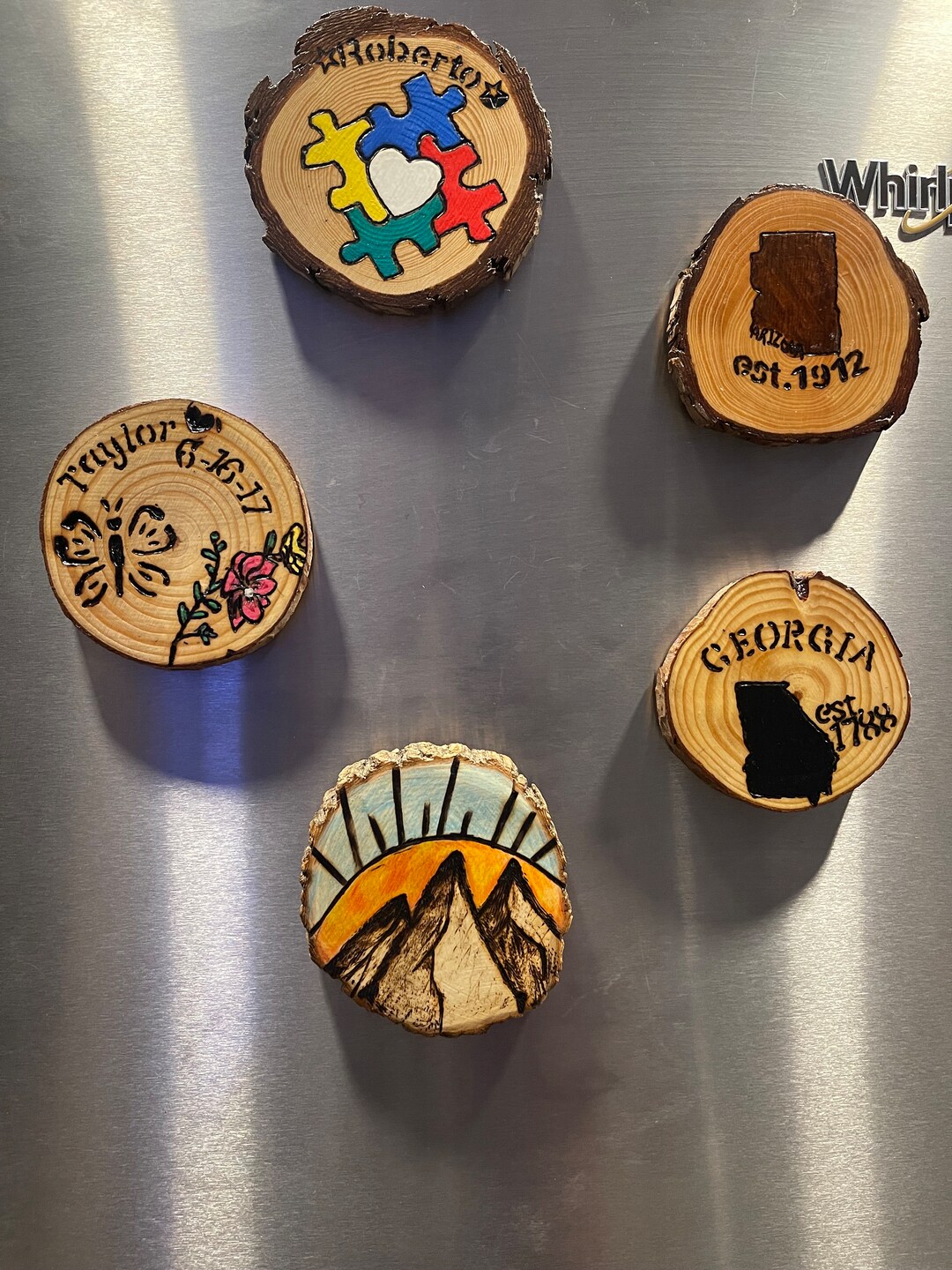 Custom Woodburned Magnets - Etsy