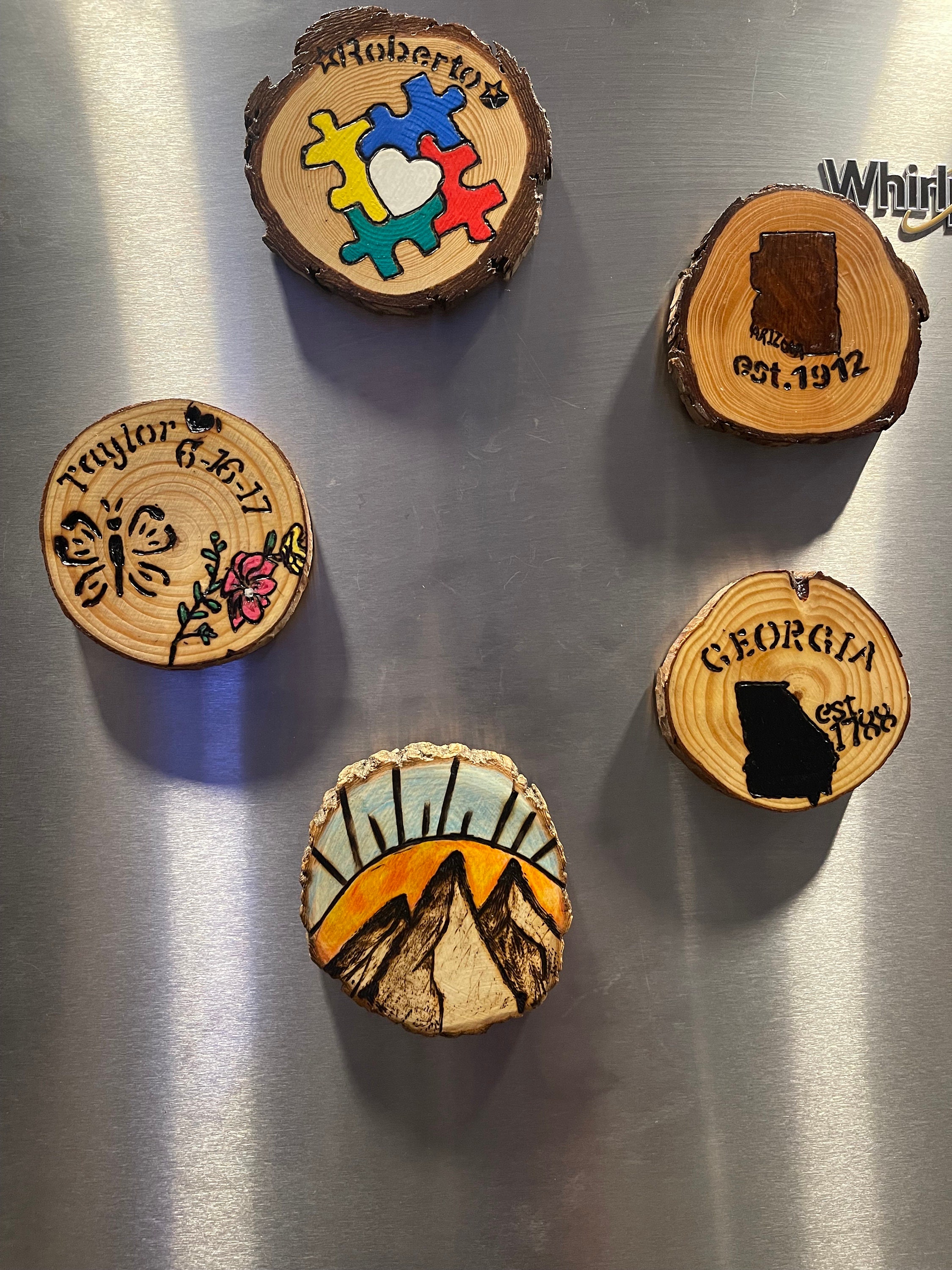 Custom Woodburned Magnets - Etsy
