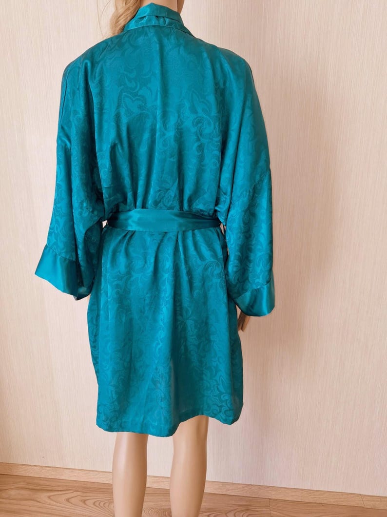 Victorias Secret Vintage Emerald Green Satin Robe, OS - Etsy