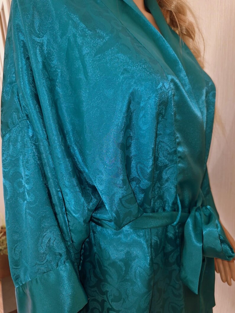 Victorias Secret Vintage Emerald Green Satin Robe, OS - Etsy