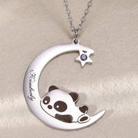 Gold Panda Necklace, Panda Jewelry, Gold Panda, Cute Panda Face ...