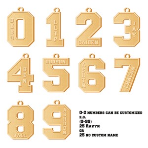 Custom Frosted Sport Number Necklace With Name|year Necklace ...