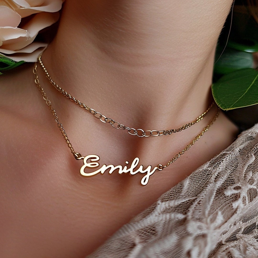 Name Necklace for Kids, Girls Name Necklace, Minimalist Name Necklace ...